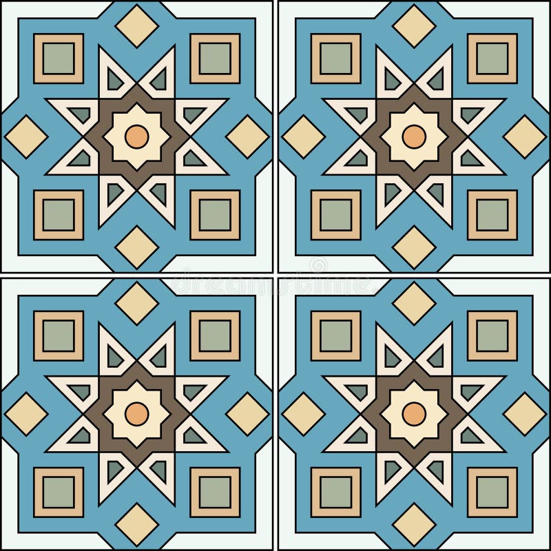 Seamless Pattern Illustration In Traditional Style - Like Portuguese ...