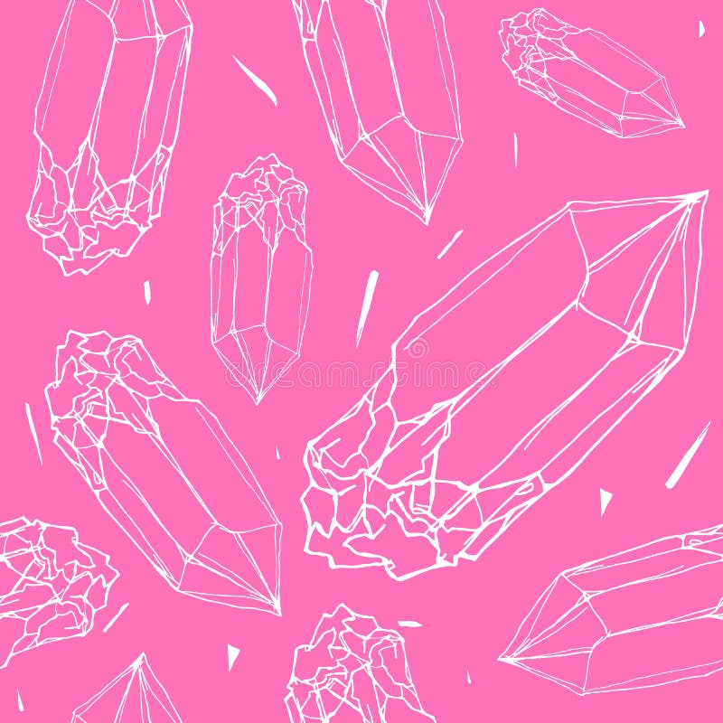 Seamless Pattern with the Image of a Crystal Stock Vector ...