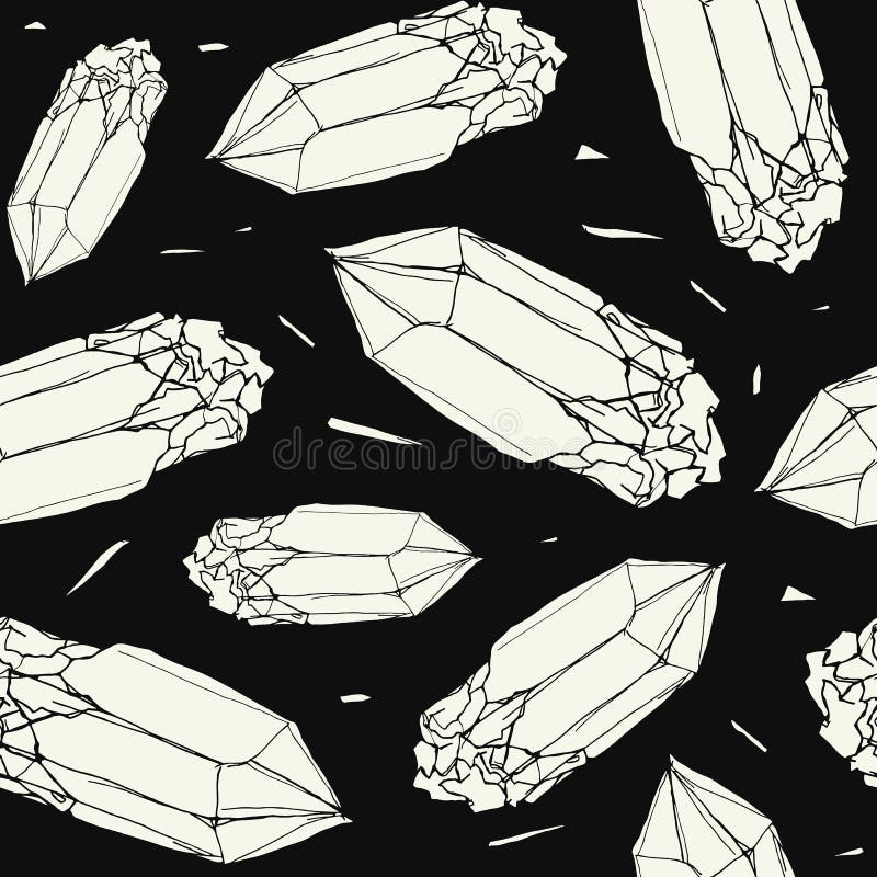 Seamless Pattern with the Image of a Crystal Stock Vector ...