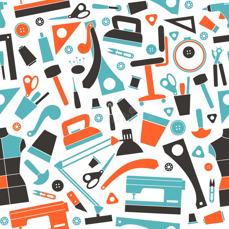 Sewing and Hobby Tools Icons Set Stock Vector - Illustration of machine ...