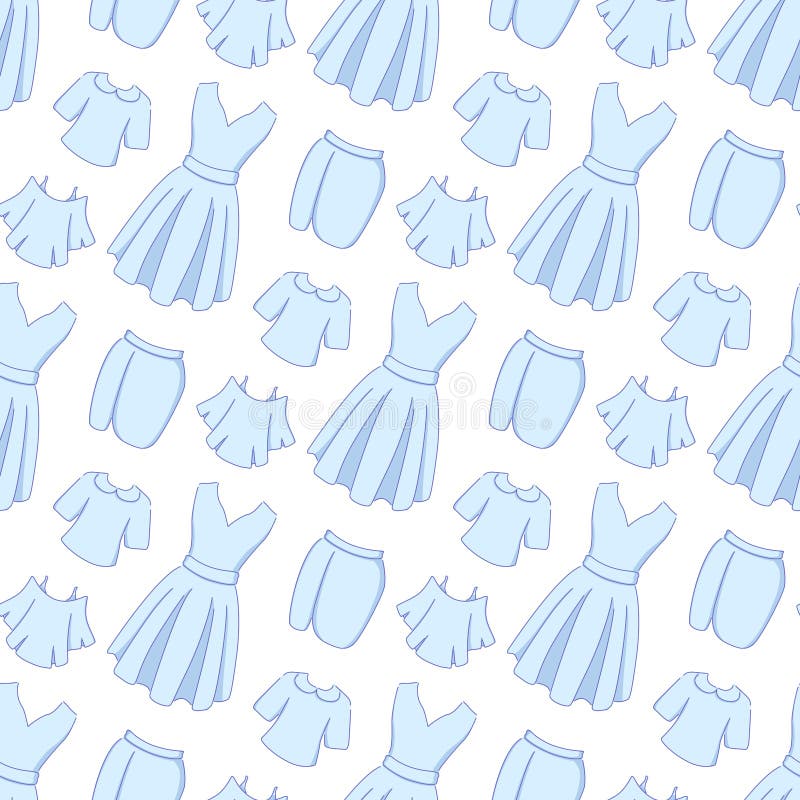 Seamless Pattern with Images of Different Types of Clothing. a Pattern ...