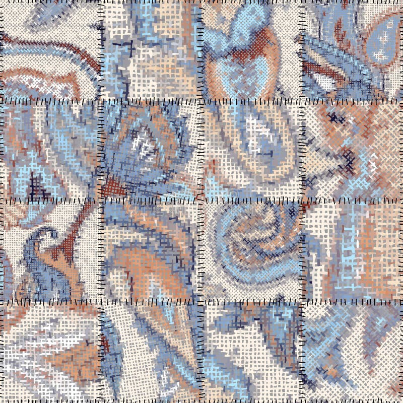 Imitation of a Texture of Rough Canvas. Seamless Pattern. Stock Vector ...