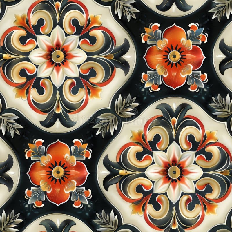 Seamless Pattern Infinite Bloom Repeating Illustration_V Stock ...