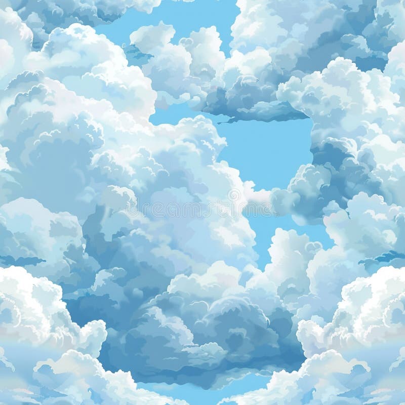 Seamless Pattern - Infinite Cloudscape Stock Illustration ...