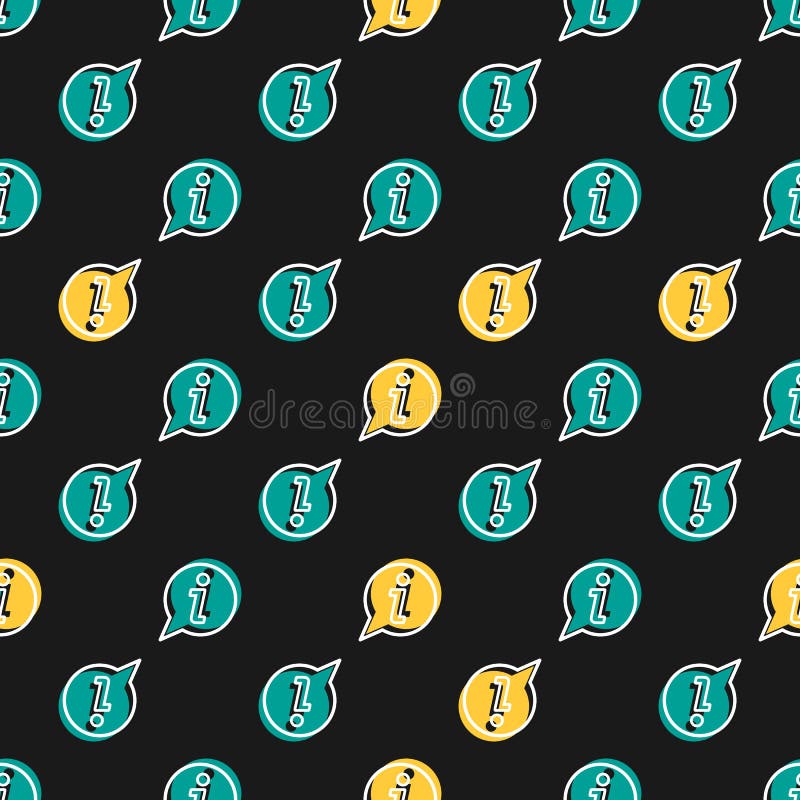 Seamless Pattern with Info Icon on Black Stock Vector - Illustration of ...
