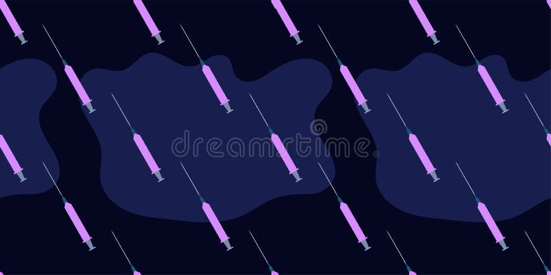 Seamless Pattern of Injection Isolated on Dark Blue Background. Stock ...