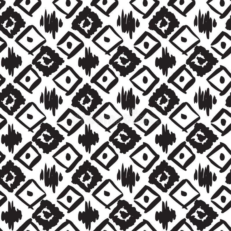 Seamless Pattern with Ink Prints Stock Vector - Illustration of rhombus ...