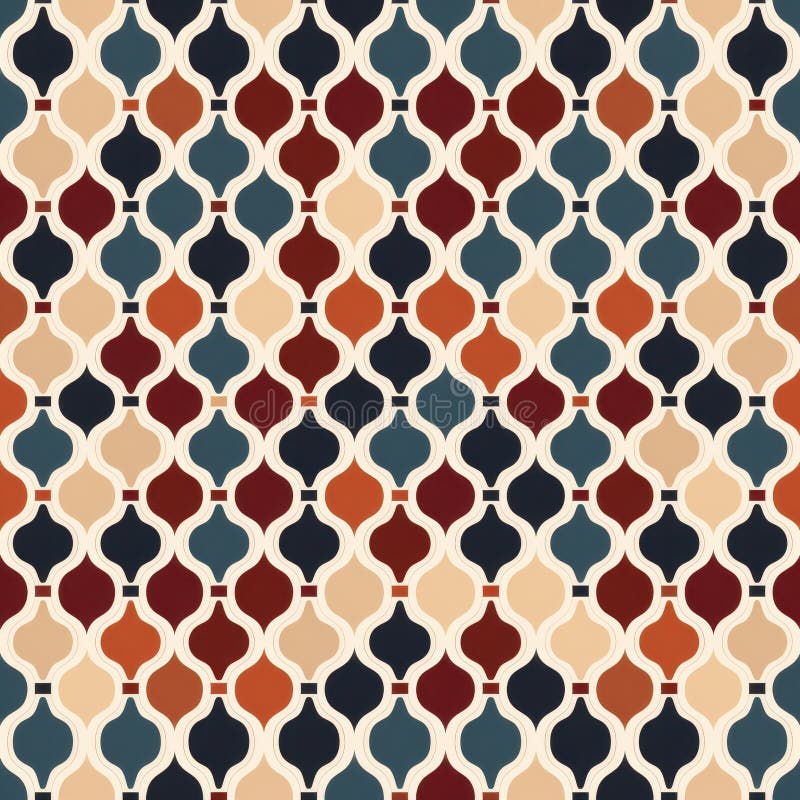 Geometric Pattern with Red, Blue, and Tan Colors Stock Illustration ...