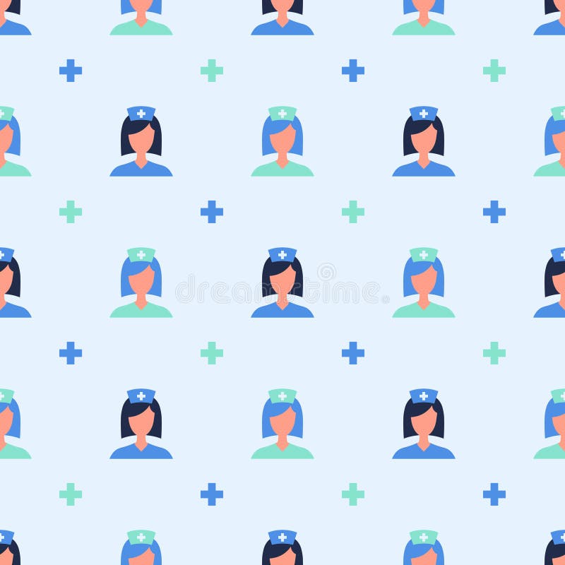 Seamless Pattern International Nurse Day. Stock Vector - Illustration ...