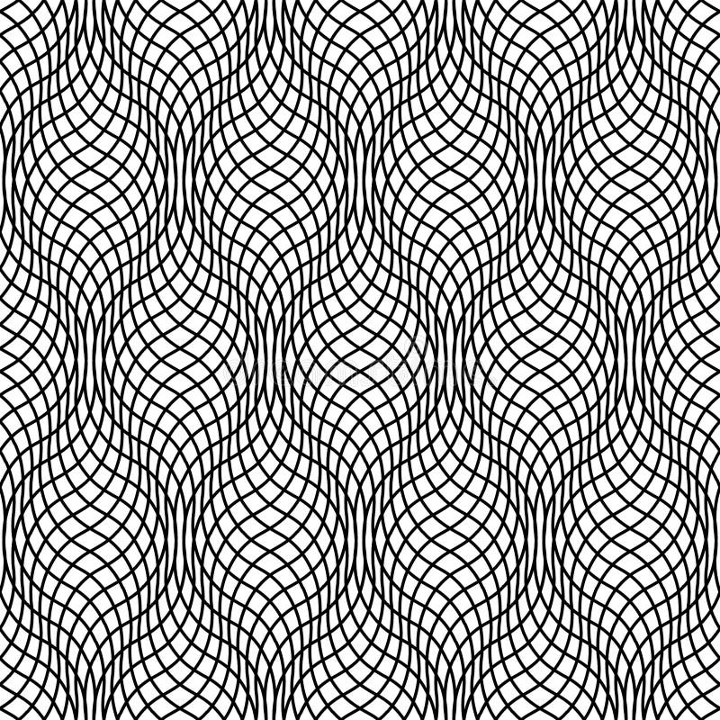 Seamless Pattern with Intersecting Wavy Black Lines, Modern Stylish ...