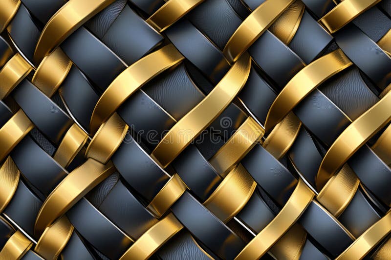 Seamless Pattern Interwoven Lines Gold Black Forming Sophisticated ...