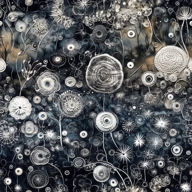 Seamless Pattern with Intricate Organic Texture of Abstract Silver ...