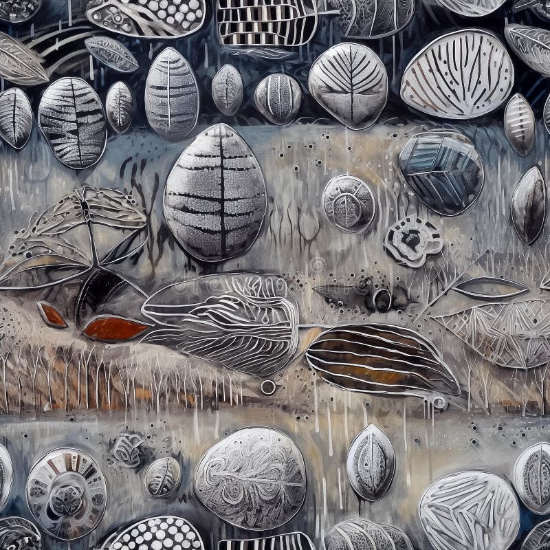 Seamless Pattern with Intricate Organic Texture of Fossils in Soft ...