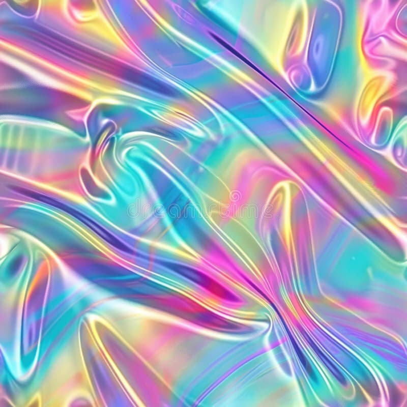 Seamless Pattern of Iridescent Fabric Waves Stock Illustration ...