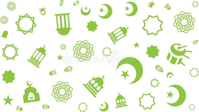 Islamic Icon Vector Illustration. Islam and Ramadan Seamless Pattern Stock Vector - Illustration ...