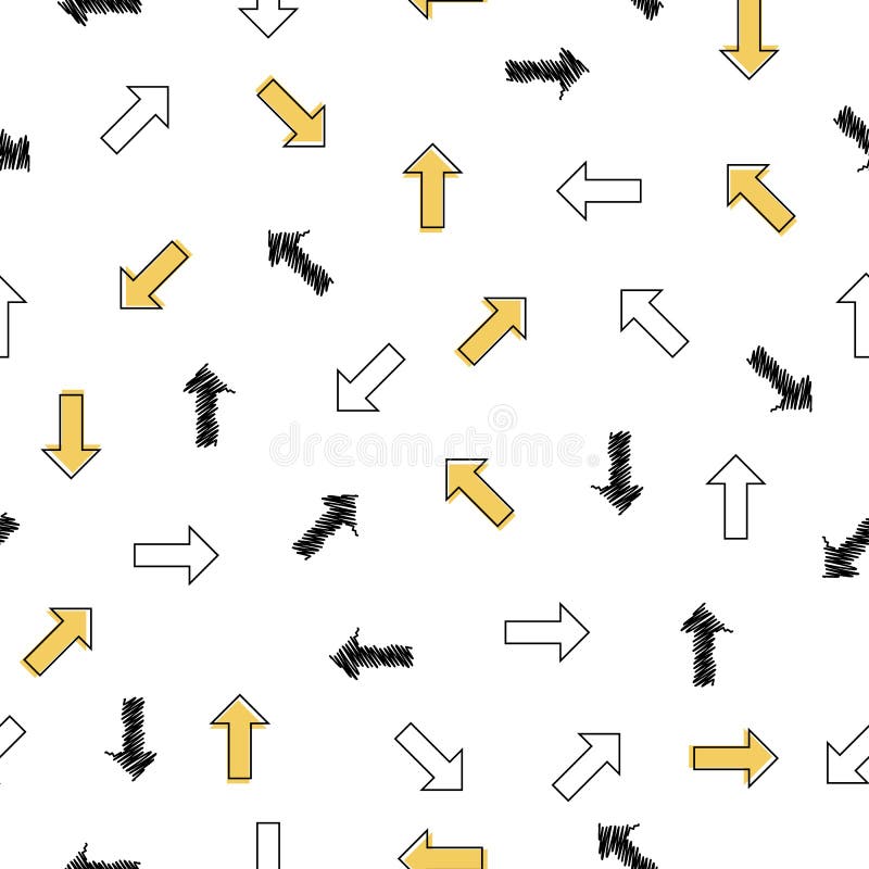 Seamless Pattern with Isolated Arrows on a White Background. Stock Illustration - Illustration ...