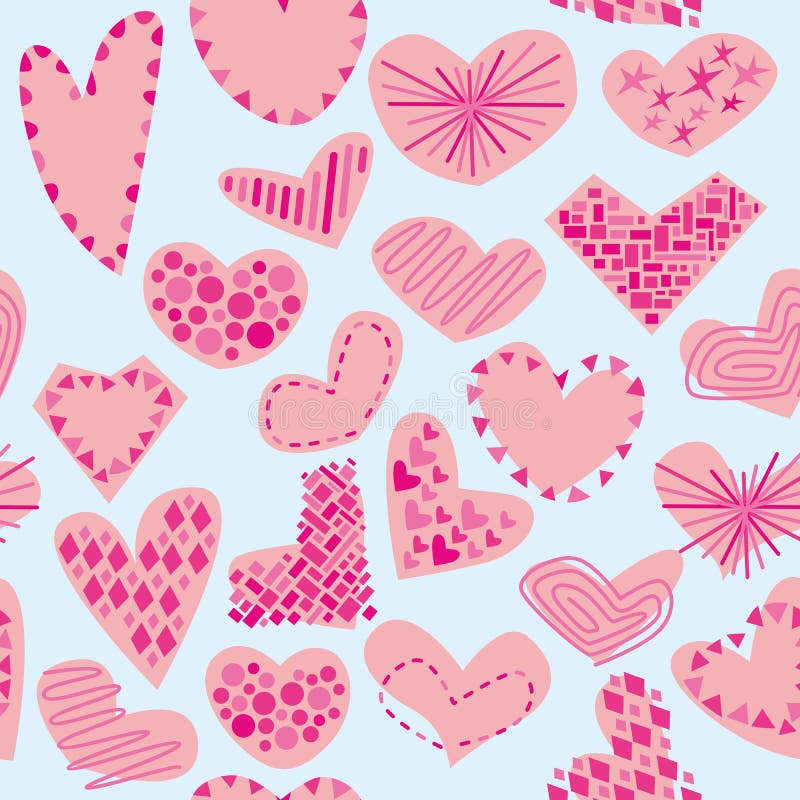 Seamless hearts pattern stock vector. Illustration of heart - 17431936