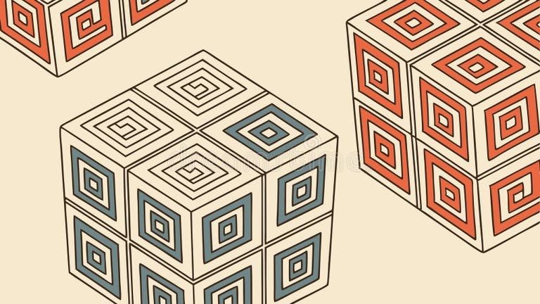 Seamless Pattern of Isometric Cubes with Geo Designs Vector Design Generative AI Stock Vector ...