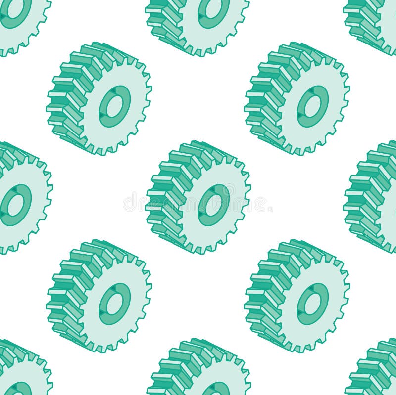 Seamless Pattern with Isometric Tractor Wheels. Objects Isolated on ...