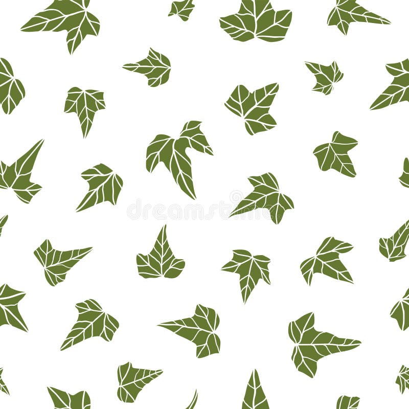 Seamless Pattern of Ivy Leaves Stock Vector - Illustration of garden ...