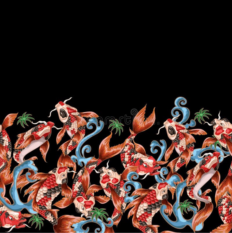 Koi Pond Border Stock Illustrations – 27 Koi Pond Border Stock ...