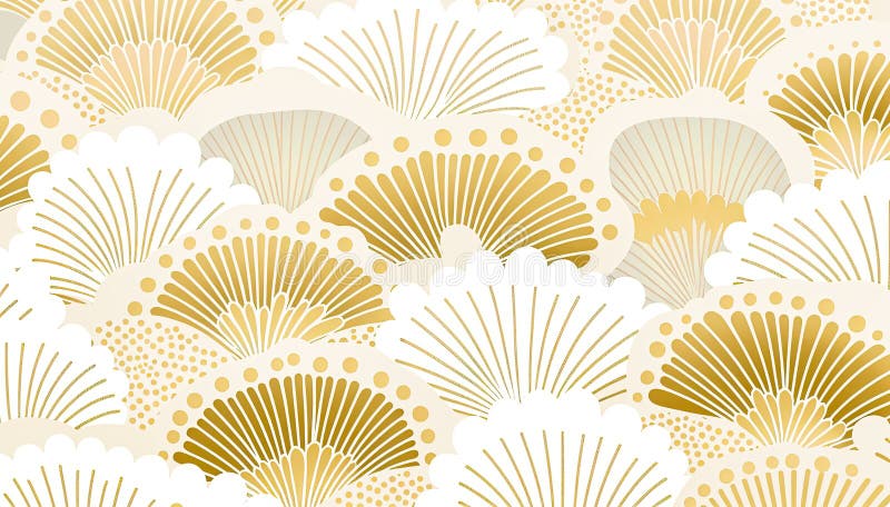 Seamless Pattern with Japanese Paper Fans Vector Illustration Stock ...
