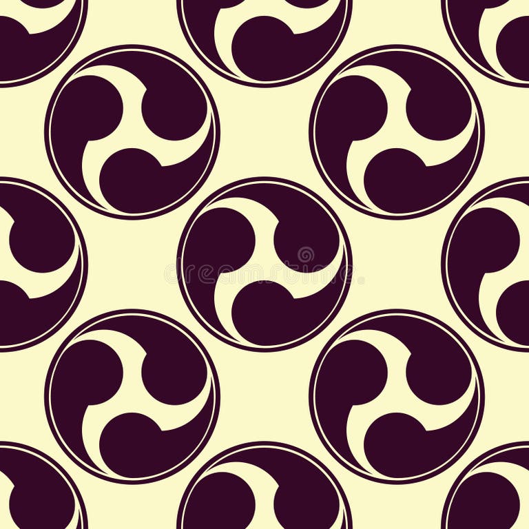 Seamless Pattern with Japanese Symbol Tomoe Stock Vector - Illustration ...