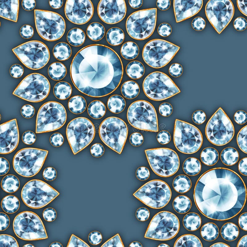 Seamless Pattern with Jewels Stock Illustration - Illustration of ...