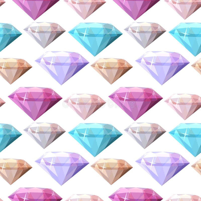 Seamless Pattern with Jewels. Endless Brilliant Texture Stock Vector ...