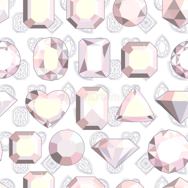 Seamless Pattern with Jewels. Endless Texture for Your Design Stock ...