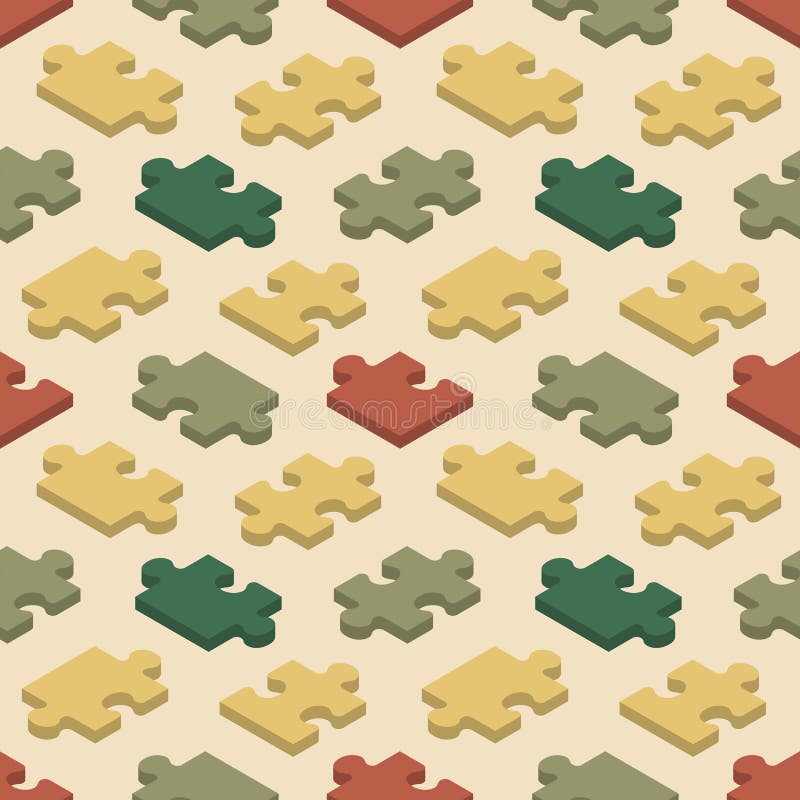 Seamless Pattern with the Jigsaw Puzzle Pieces Stock Vector ...