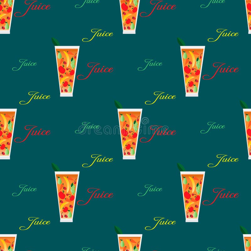 Seamless Pattern with Juice Stock Vector - Illustration of material ...