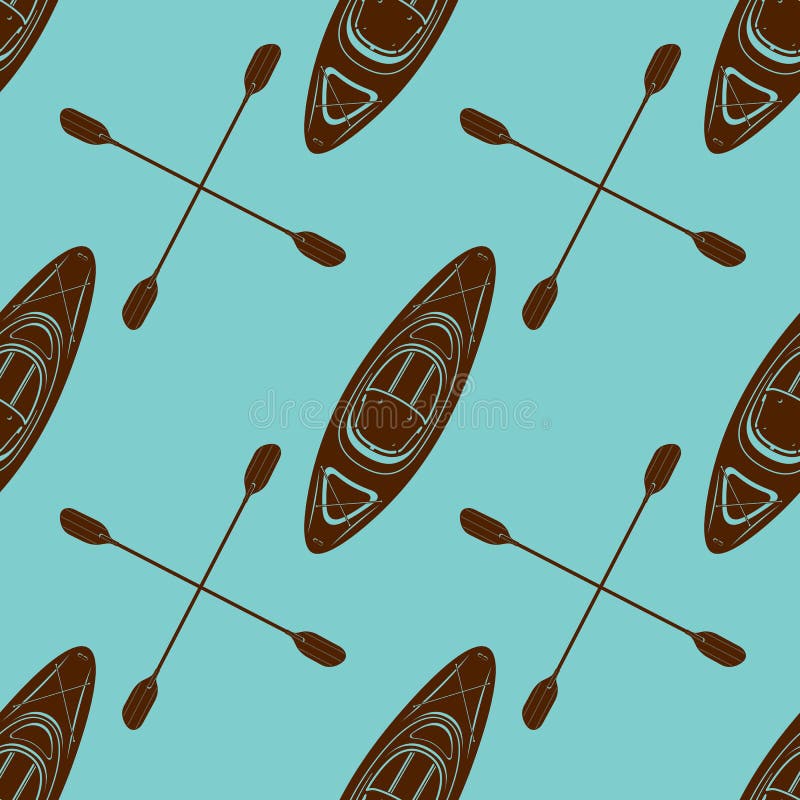Seamless Pattern with Kayak and Paddle. Vector Stock Vector ...
