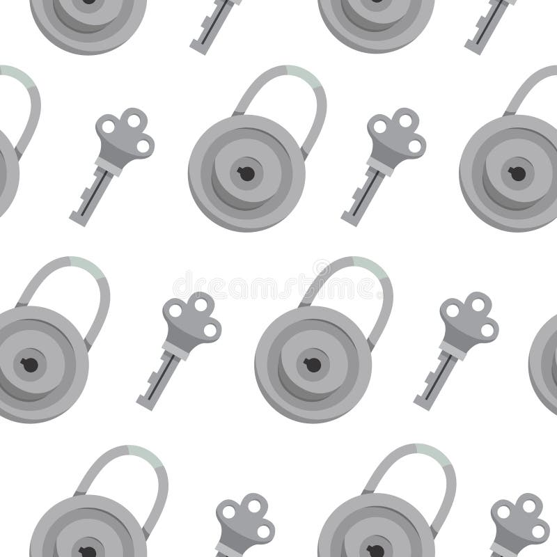 Seamless Pattern with Key Vector. Locks and Keys Background. Stock ...