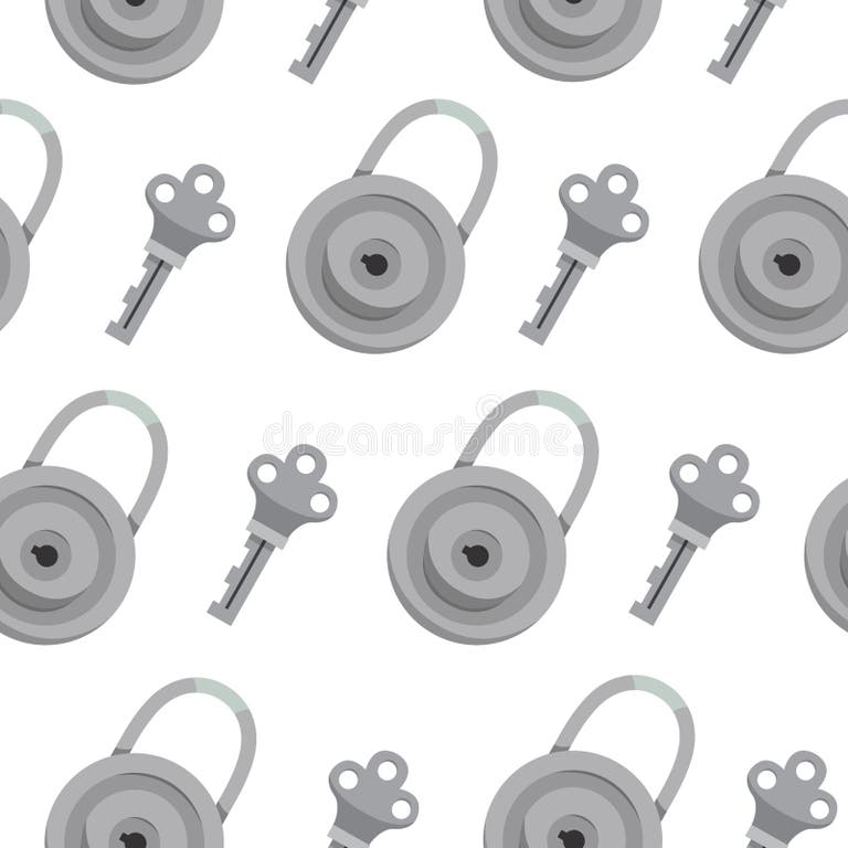 Seamless Pattern with Key Vector. Locks and Keys Background. Stock ...