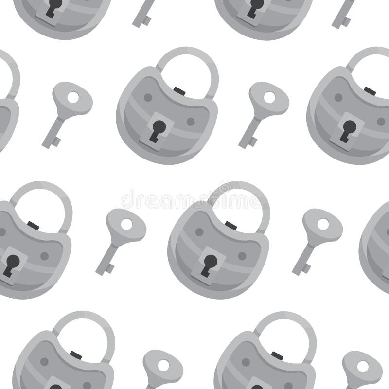 Seamless Pattern with Key Vector. Locks and Keys Background. Stock ...