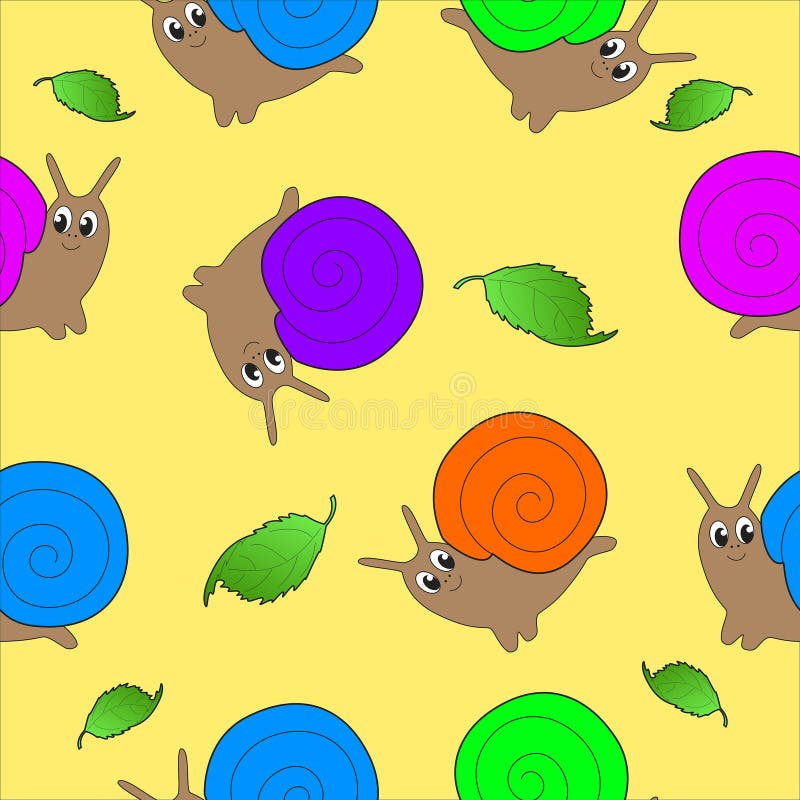 Seamless Pattern for Kids in the Form of Snails. Stock Vector ...