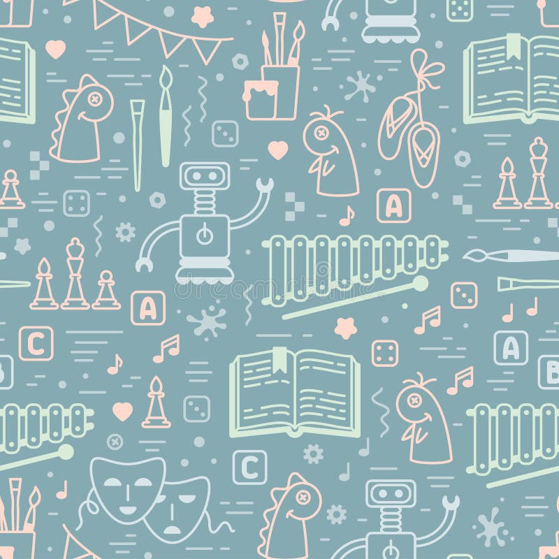 Seamless Pattern with Kids Things Stock Vector - Illustration of ...