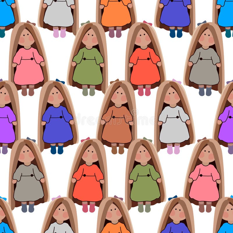 Seamless Pattern with Kids. Vector Stock Illustration Eps10. Stock ...