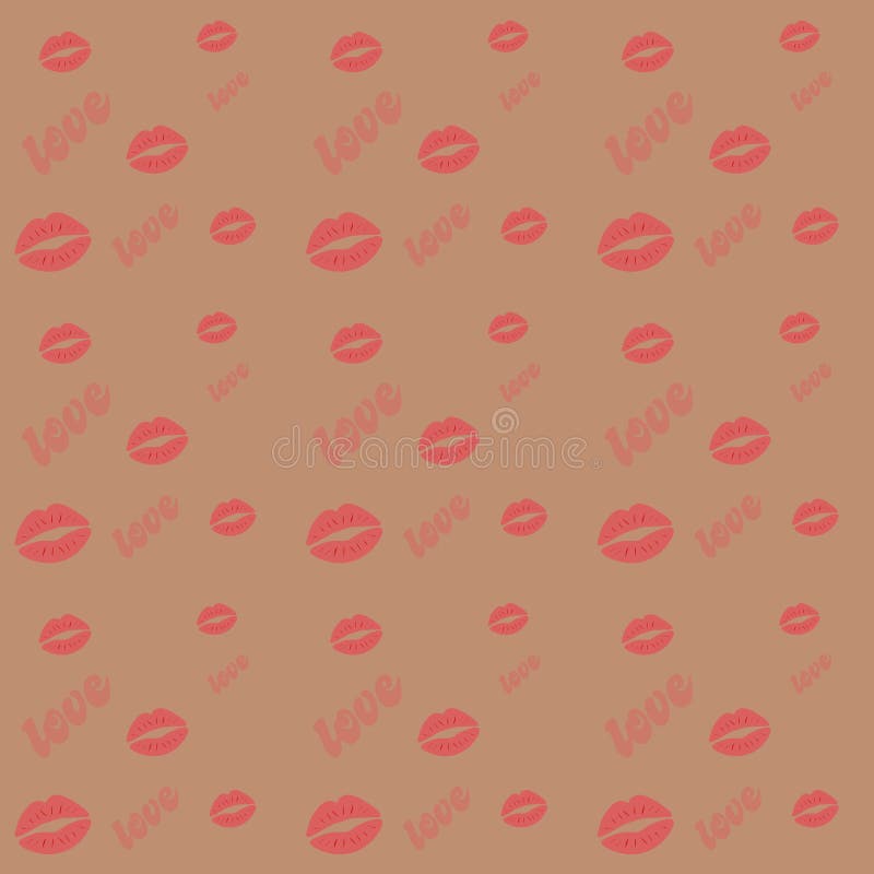 Seamless pattern of kisses stock vector. Illustration of backgrounds ...