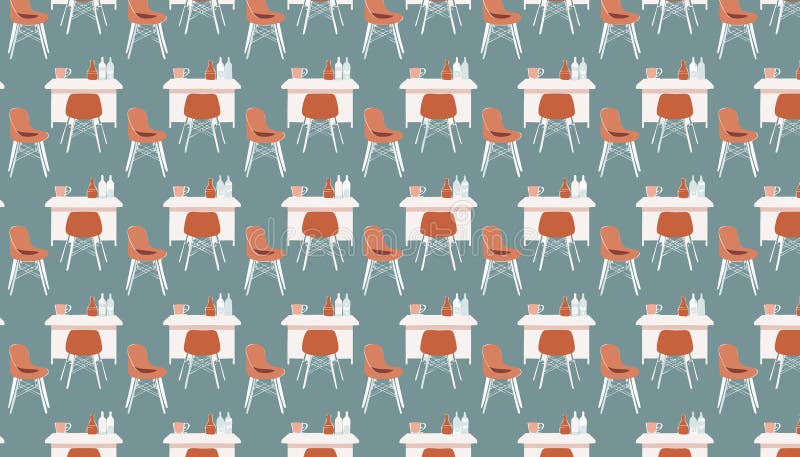 Seamless Pattern with Kitchen Chairs. Vector Illustration in Flat Style ...