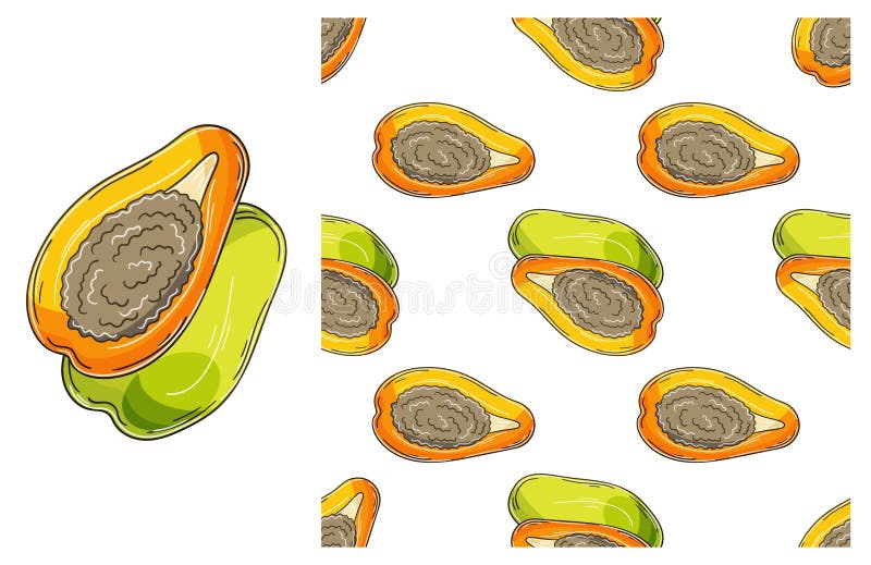 Seamless Pattern for Kitchen, Restaurant or Shop. Set in Hand Draw ...