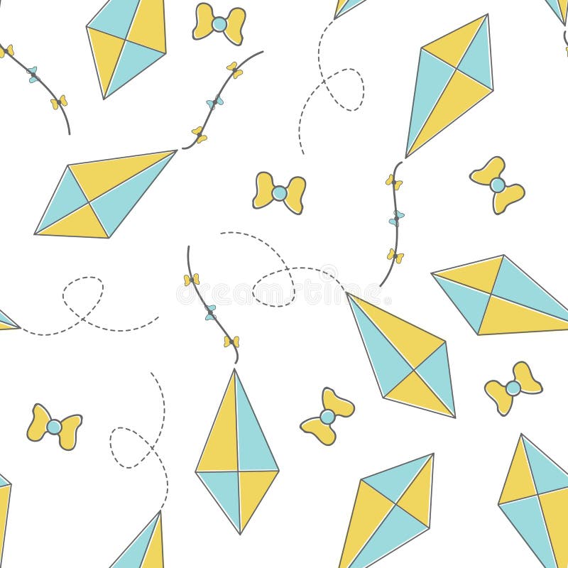 Seamless Pattern with Kite stock vector. Illustration of scrapbook ...