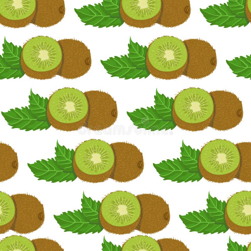 Seamless pattern with kiwi stock illustration. Illustration of aroma ...