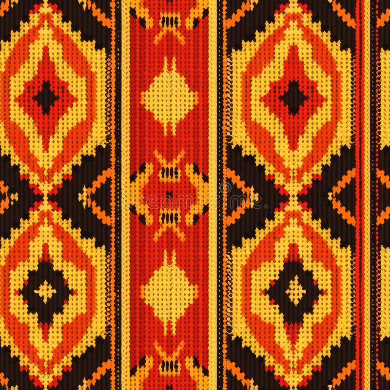 Seamless Pattern a Knitted Fabric of Native Tribes of America Stock ...