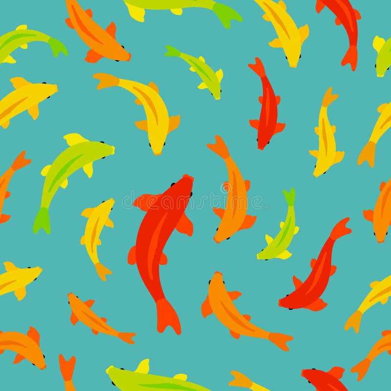 Seamless Pattern with Koi Fish. Perfect for Wallpapers, Web Page ...