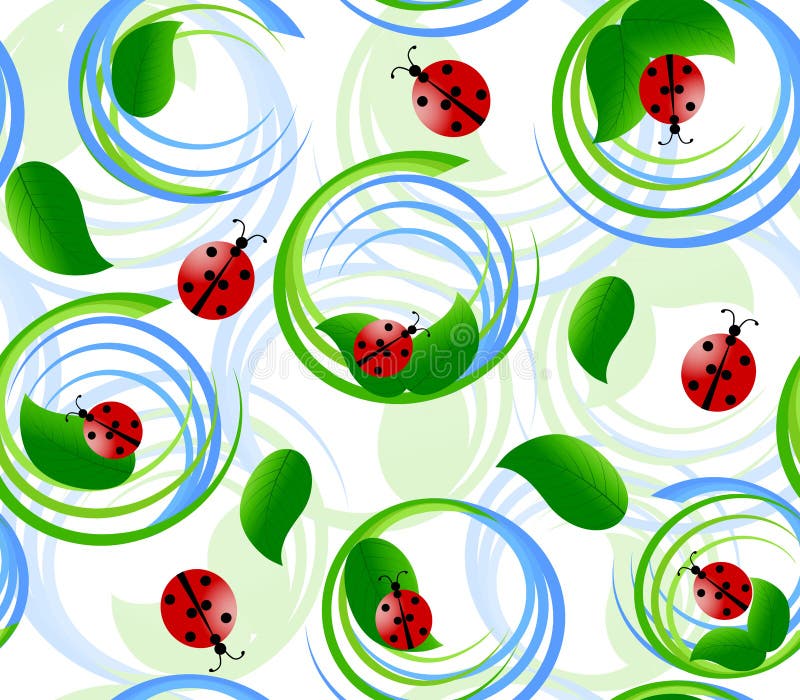 Ladybug seamless pattern stock vector. Illustration of drawing - 20868993