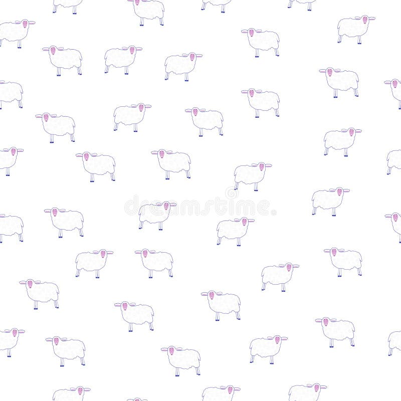 Seamless Pattern of Lamb. Background of Rams Stock Vector ...