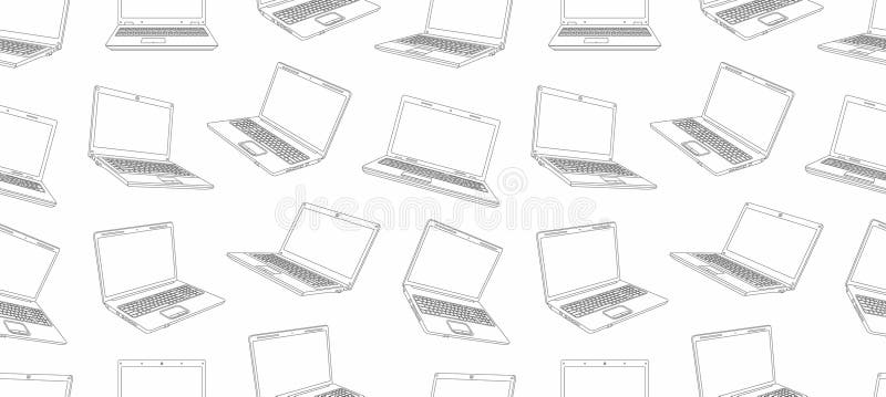 Seamless pattern of Laptop stock vector. Illustration of background ...