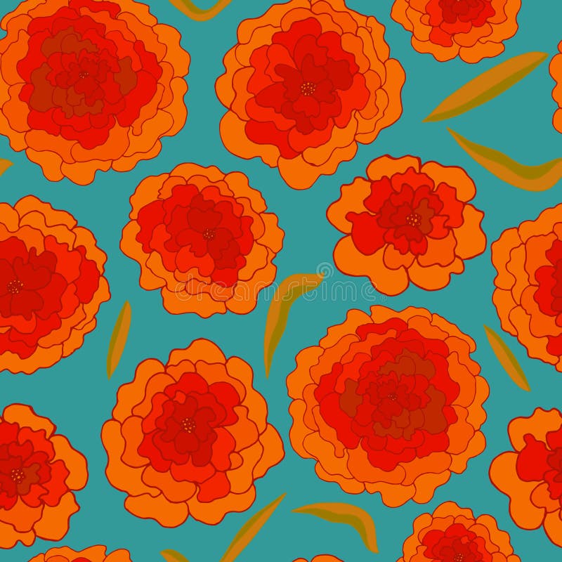 Seamless Pattern Large Buds of Roses Stock Vector - Illustration of ...